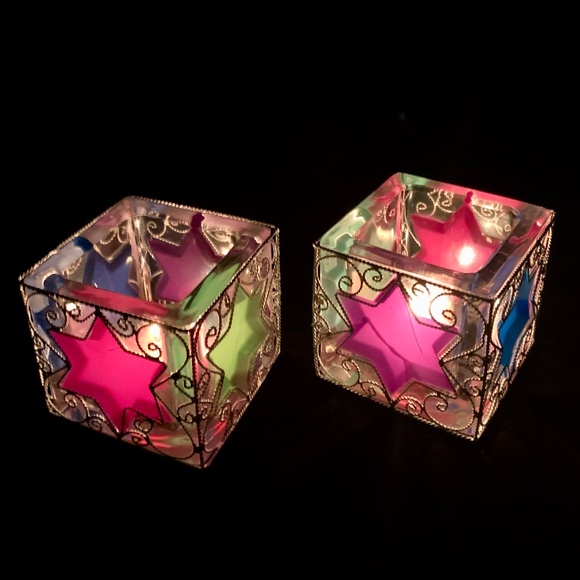 Unbranded | Accents | Jewish Star Of David Glass Block Tea Light ...